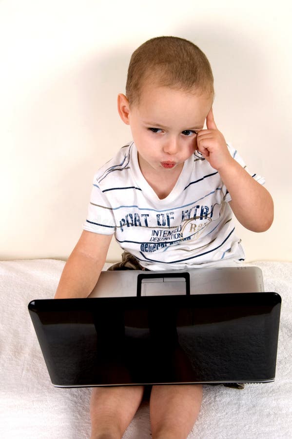 Little intelligent child stock photo. Image of dreaming - 7419308