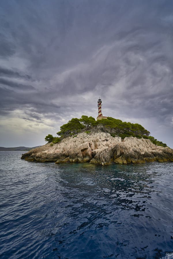 Little Island with a Lighthouse. Kornati National Park. Croatia Stock ...