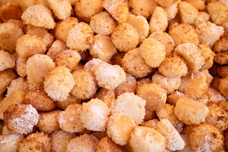 Little Italian Coconut Cookies in Powdered Sugar. Coconut Macaroons ...