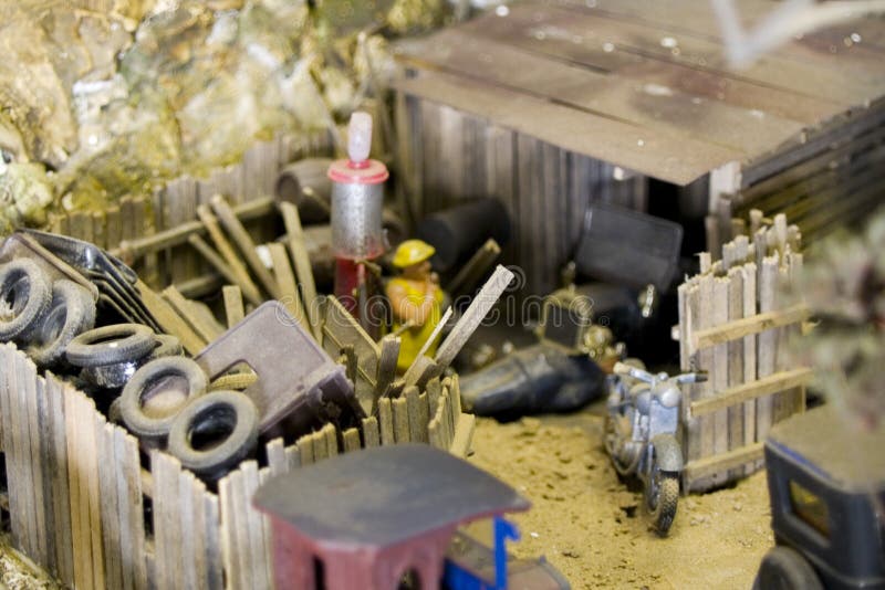 Little Junk Yard / Auto Repair Shop Stock Image - Image of buildings ...