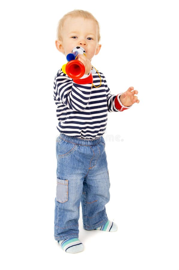 Little Kid Blows in the Football Beep Stock Photo - Image of football ...