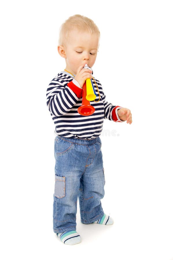 Little Kid Blows in the Football Beep Stock Photo - Image of football ...