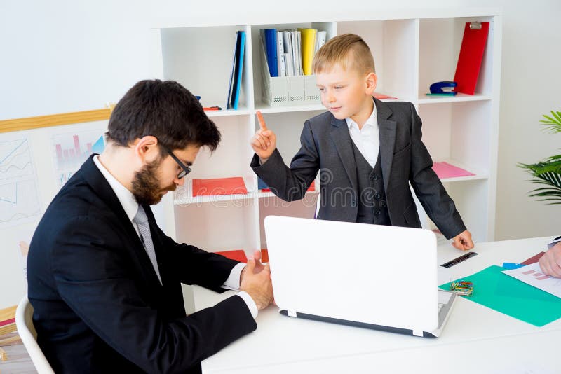 Little kid is the boss stock photo. Image of work, office - 97476414