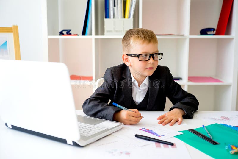 Little kid is the boss stock photo. Image of business - 97476460