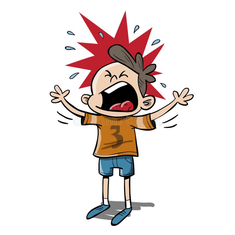 Little Kid Crying and Pointing Stock Vector - Illustration of pupil ...