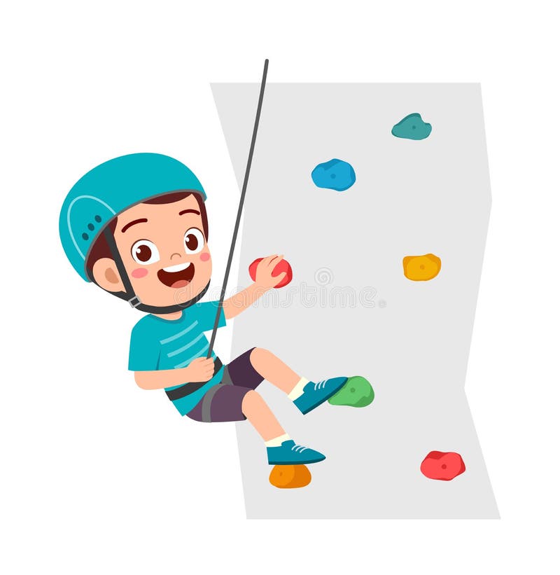 Kid Climbing Rock Wall Stock Illustrations – 219 Kid Climbing Rock Wall ...