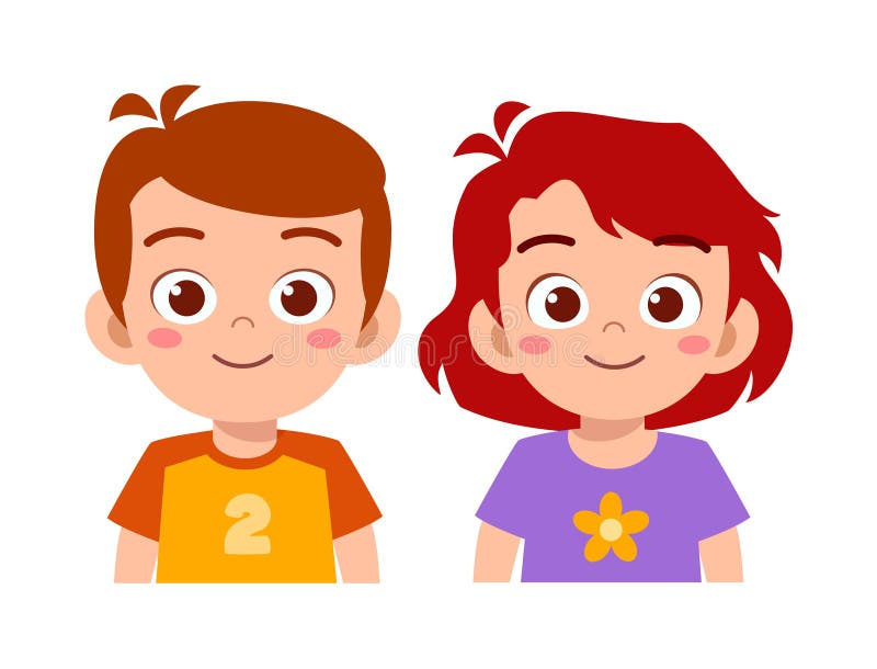 Little Kid with Friend Smile and Happy Stock Vector - Illustration of ...