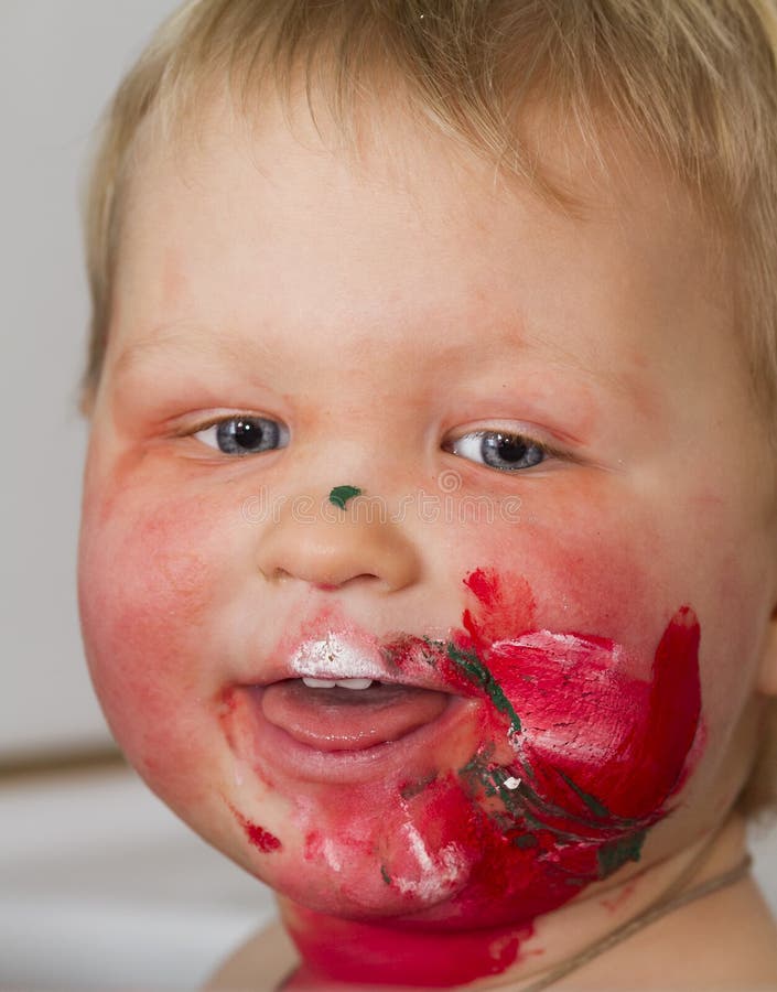 Little kid funny portrait stock image. Image of colorfu - 90318687