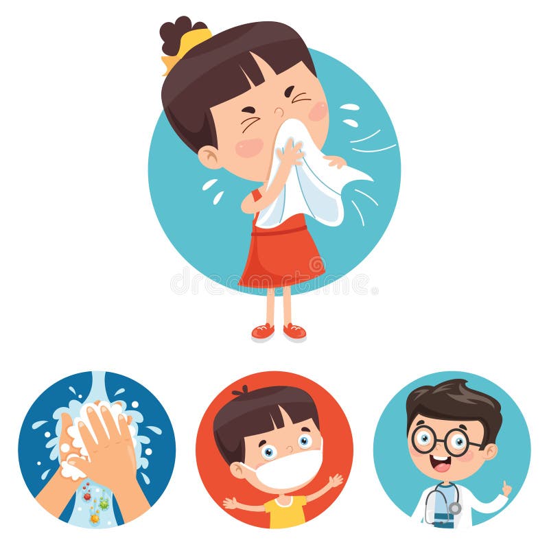 Little Kid Infected by Virus Stock Vector - Illustration of medical ...
