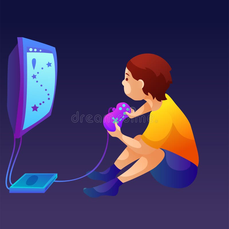 Cartoon Boy Playing Computer Game Stock Illustrations – 1,157 Cartoon ...