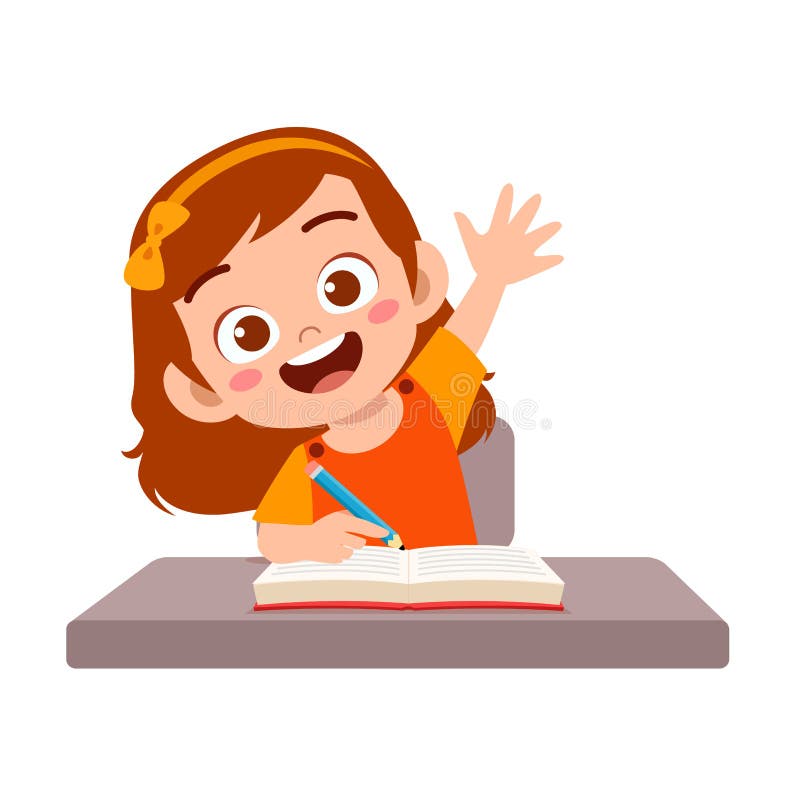 Student Raising Hand In Class Cartoon