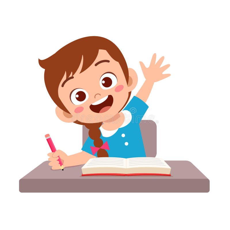 Girl Raise Hand School Stock Illustrations – 241 Girl Raise Hand School ...