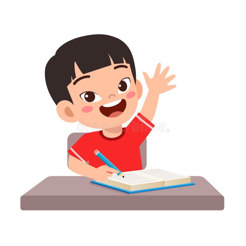 Little Kid Raise Hand To Answer the Question Stock Illustration ... Little Kid Raise Hand To Answer the Question Stock Illustration ...