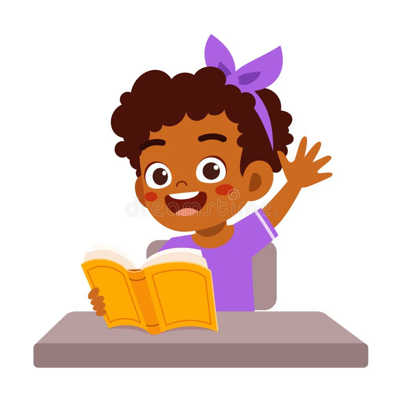 Girl Raise Hand School Stock Illustrations – 241 Girl Raise Hand School ...