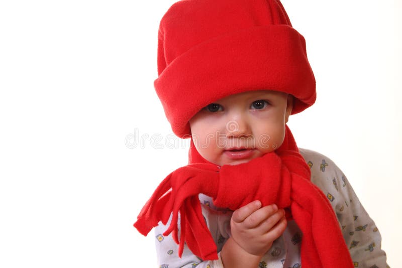 Little kid in the red hat, stock image. Image of simple - 12430455