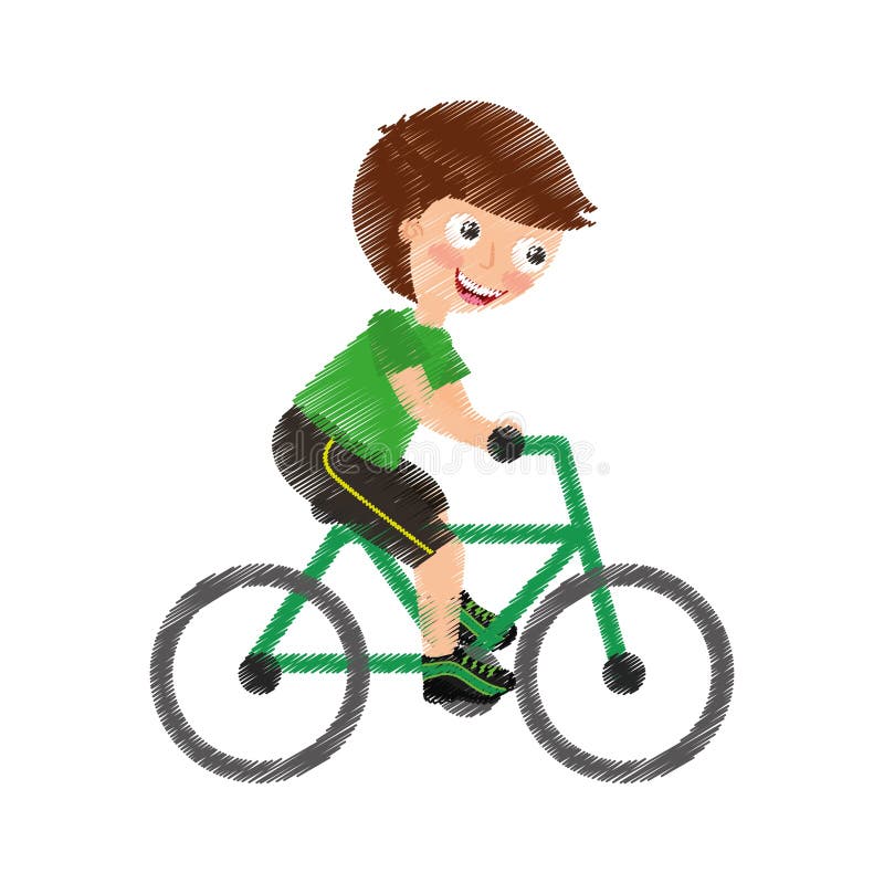 Little kid riding bicycle stock vector. Illustration of biking - 91284958