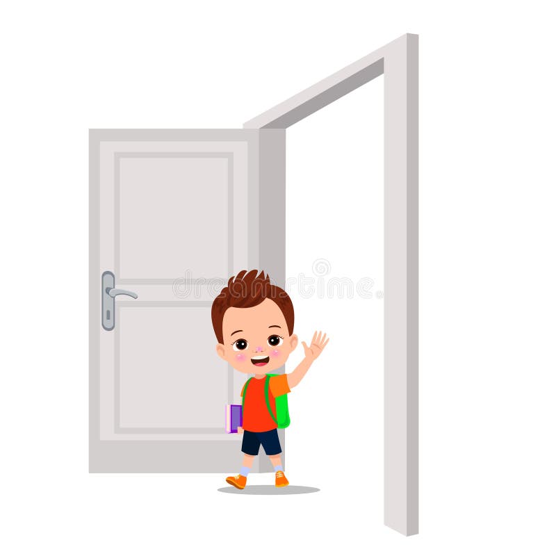 Child Closing Door Clipart