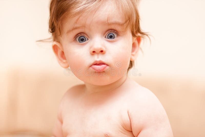 Little Kid Staring at the Camera. Stock Photo - Image of face, gaze ...