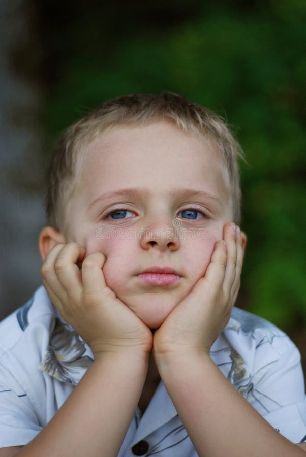 Little kid thinking stock image. Image of pretty, thinking - 5201593