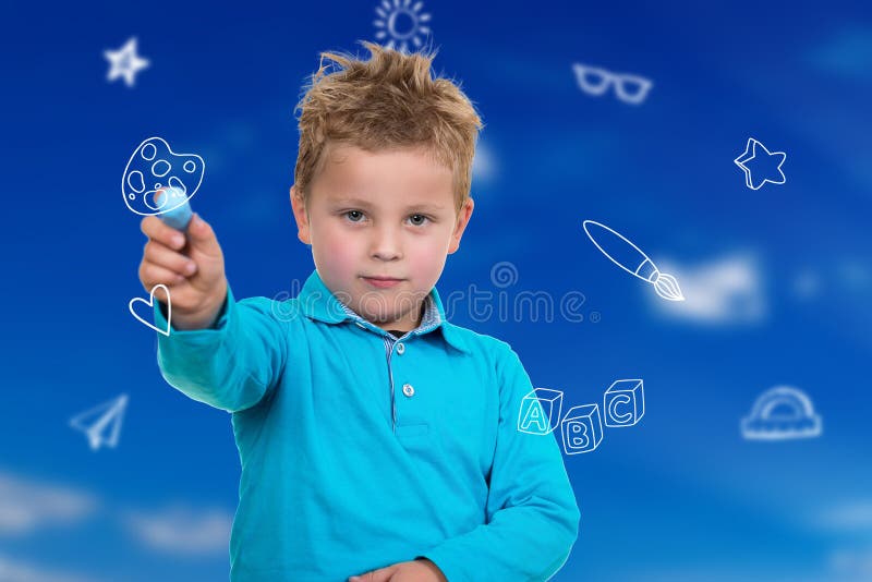 Little Kid about To Draw Something with Chalk Stock Image - Image of ... Little Kid about To Draw Something with Chalk Stock Image - Image of ...