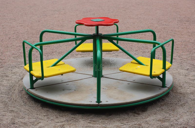 Little Kiddie Carousel for Children Playground Stock Image - Image of ...