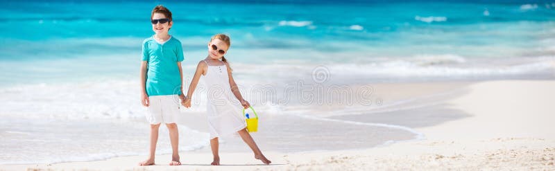 Little kids at beach stock photo. Image of cheerful, caribbean - 30396048