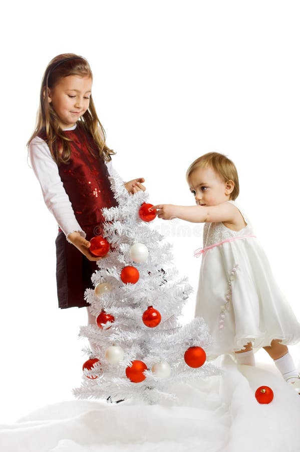 Little Kid with a Christmas Tree Stock Photo - Image of human, little ...