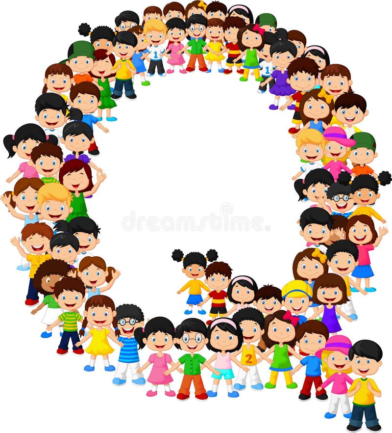 Little Kids Form Alphabet Q Stock Vector - Illustration of knowledge ...