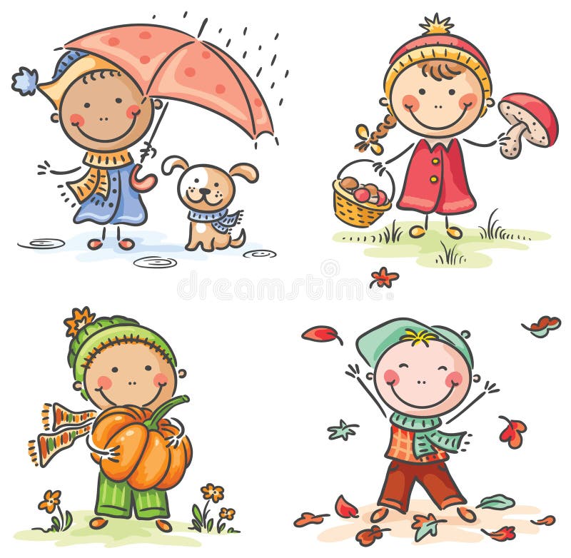 Kids in Different Creative Activities Stock Vector - Illustration of ...