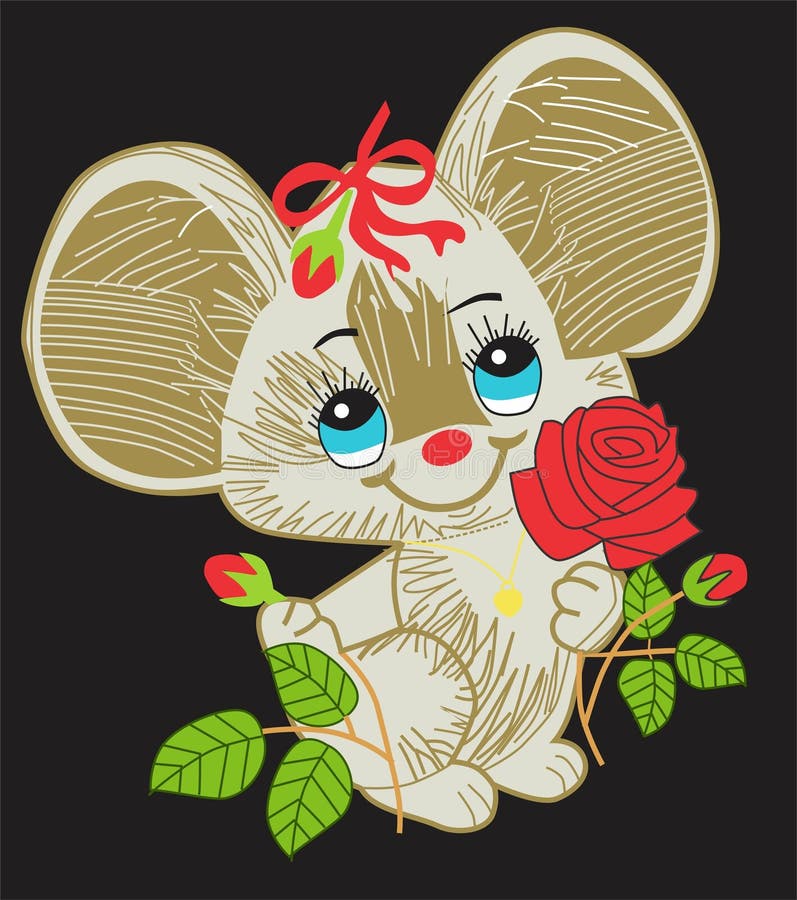 Little Kids Mouse Print Art Design Stock Vector - Illustration of ...