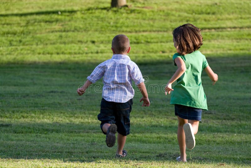 Children running stock image. Image of enjoying, friend - 7581523