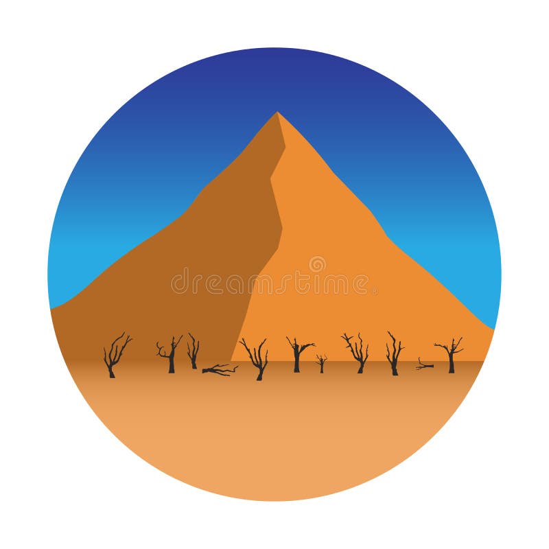 Namib stock vector. Illustration of icon, desert, hill - 198586275