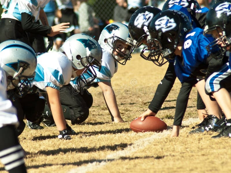 Little League Football Scrimmage Line Editorial Stock Photo - Image of ...