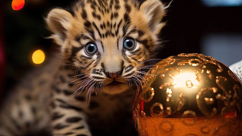 Little Leopard Cub Having Fun Stock Illustration - Illustration of ...