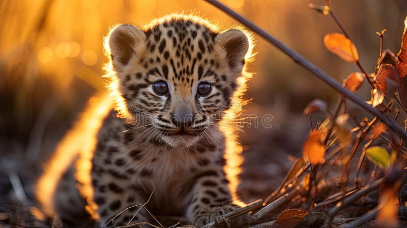 Little Leopard Cub Having Fun Stock Illustration - Illustration of ...