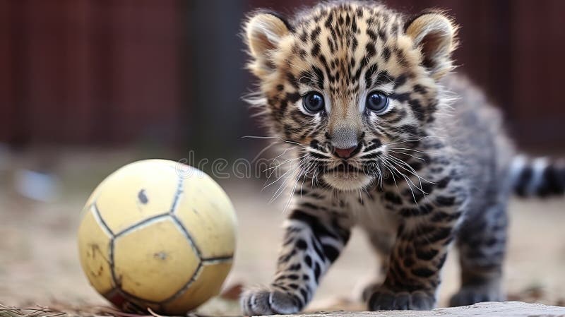 Little Leopard Cub Having Fun Stock Illustration - Illustration of ...