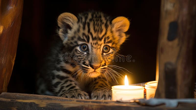 Little Leopard Cub Having Fun Stock Illustration - Illustration of ...