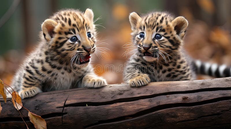 Little Leopard Cub Having Fun Stock Illustration - Illustration of ...