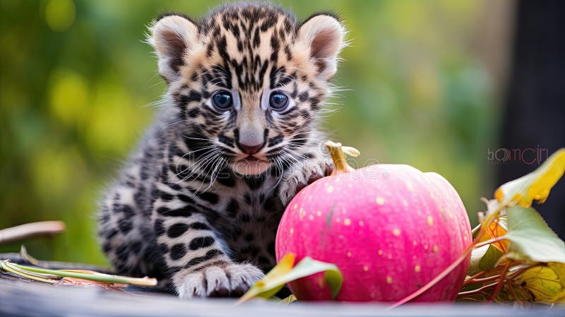 Little Leopard Cub Having Fun Stock Illustration - Illustration of ...