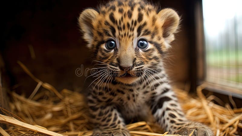 Little Leopard Cub Having Fun Stock Illustration - Illustration of ...