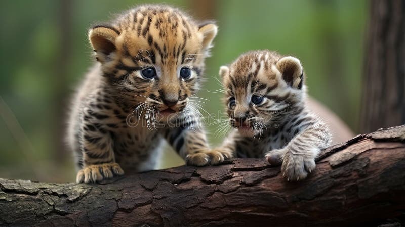 Little Leopard Cub Having Fun Stock Illustration - Illustration of ...