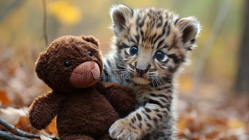 Little Leopard Cub Having Fun Stock Illustration - Illustration of ...