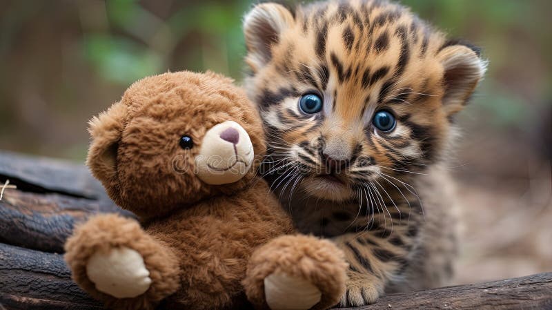 Little Leopard Cub Having Fun Stock Illustration - Illustration of ...