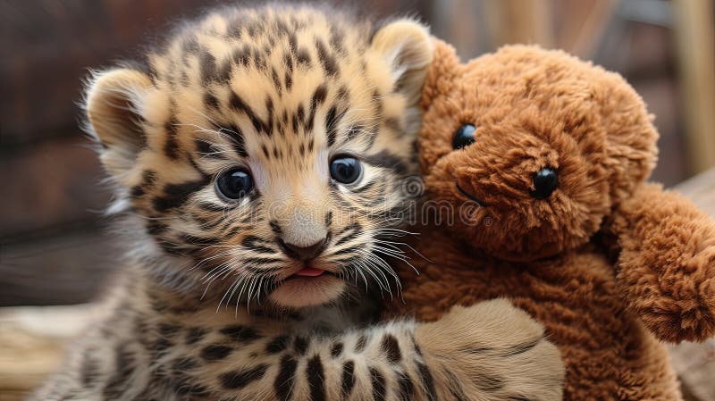 Little Leopard Cub Having Fun Stock Illustration - Illustration of ...