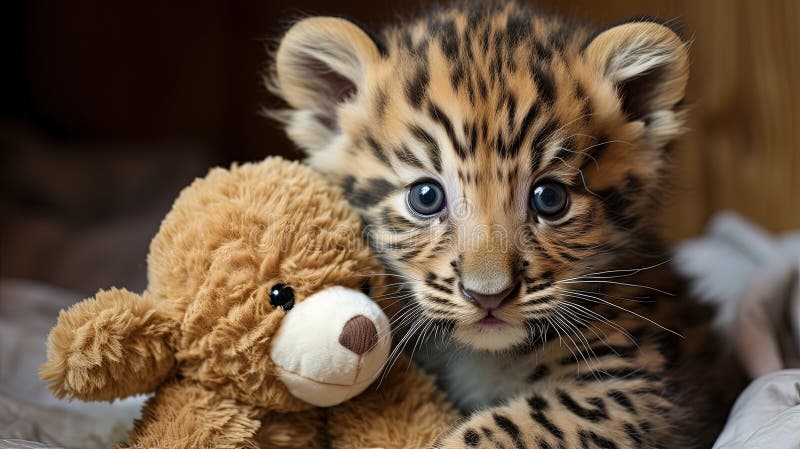 Little Leopard Cub Having Fun Stock Illustration - Illustration of ...