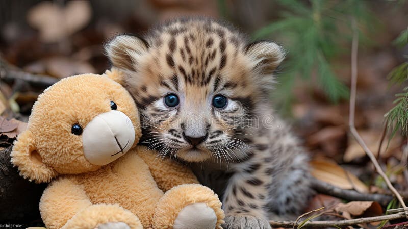 Little Leopard Cub Having Fun Stock Illustration - Illustration of ...