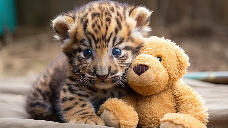 Little Leopard Cub Having Fun Stock Illustration - Illustration of ...