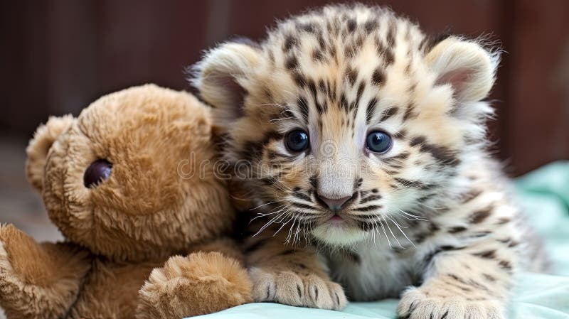 Little Leopard Cub Having Fun Stock Illustration - Illustration of ...