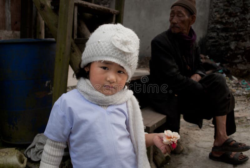 A little Lepcha girl editorial stock image. Image of dressed - 38109214