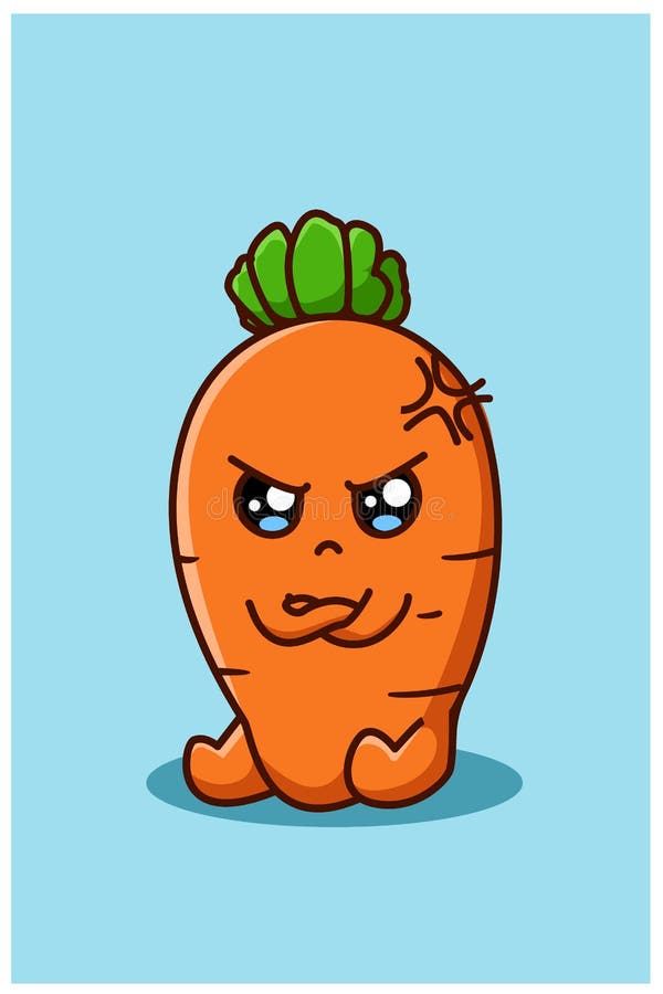 A Little Mad Carrot Cartoon Illustration Stock Vector - Illustration of ...